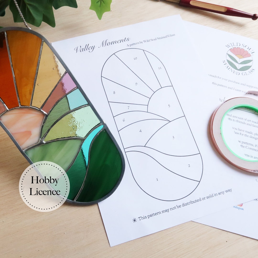 Valley Landscape Stained Glass Pattern, Beginner Stained Glass Patterns ...