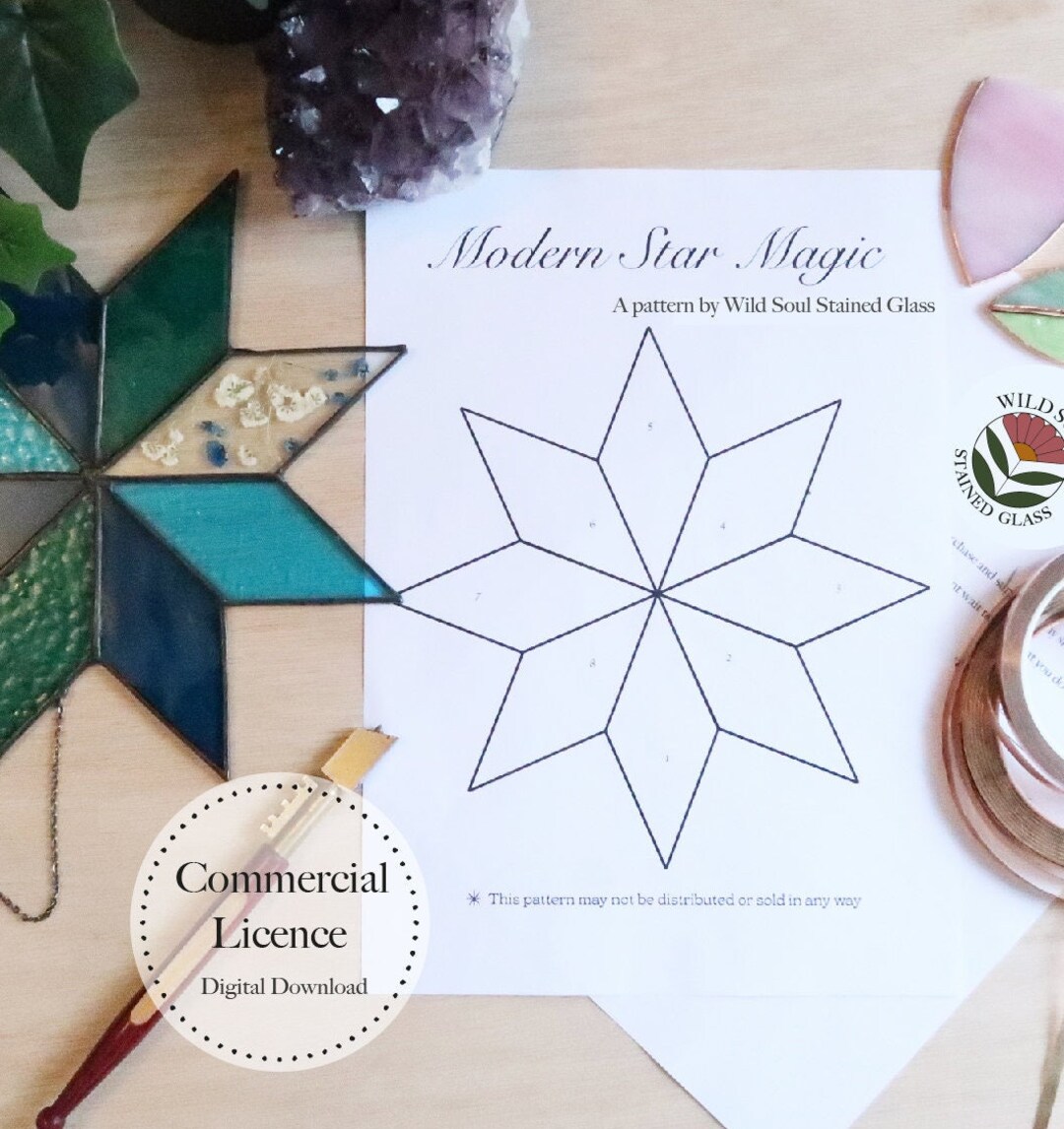 Stained Glass Pattern, Stained Glass Patterns, Digital Download, DIY ...