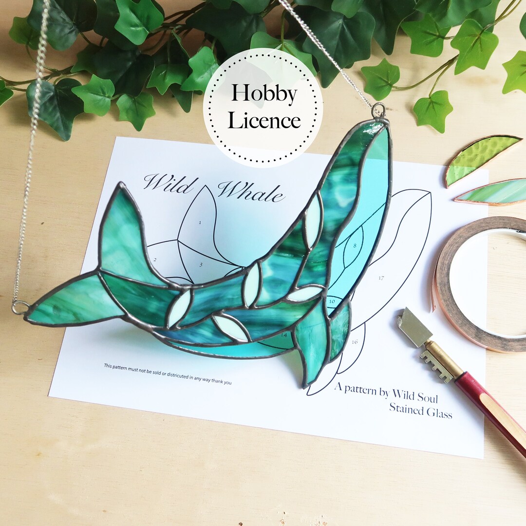 Whale Stained Glass Pattern Stained Glass Patterns Digital - Etsy