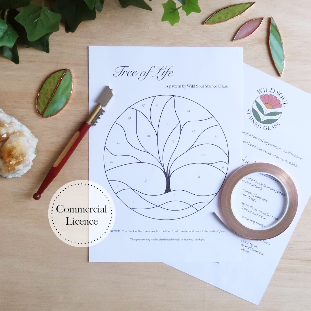 Tree of Life Stained Glass Pattern Stained Glass Patterns - Etsy