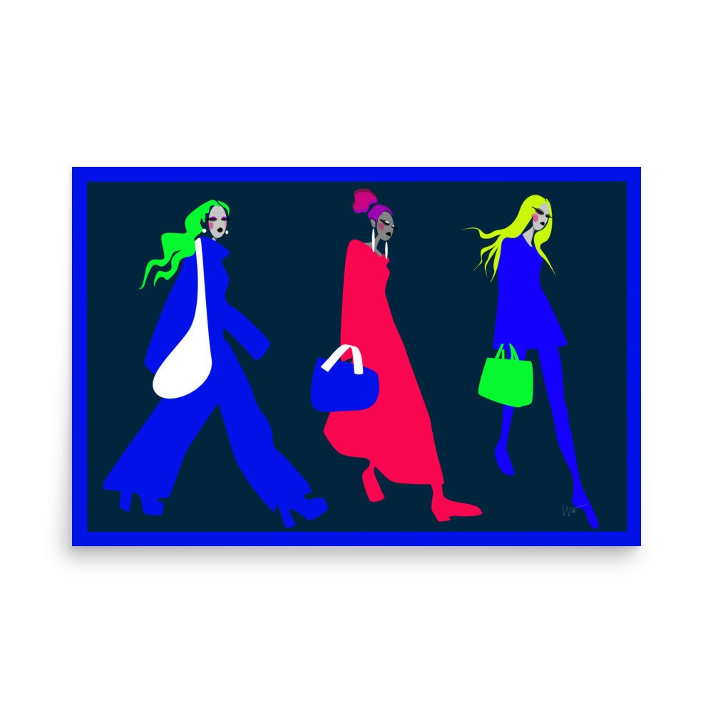 Georgies Fashion Art City Girls Photo Paper Poster - Etsy