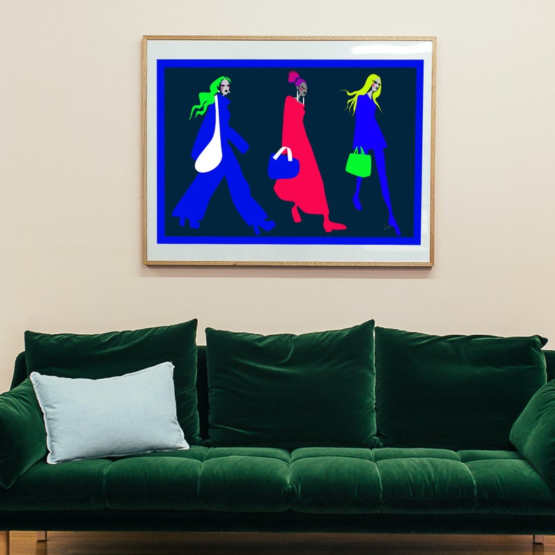 Georgies Fashion Art City Girls Photo Paper Poster - Etsy