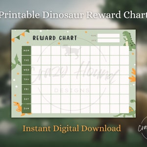 Children’s Dinosaur Reward Chart | Reward Chart for Kids | Crazy Hound ...