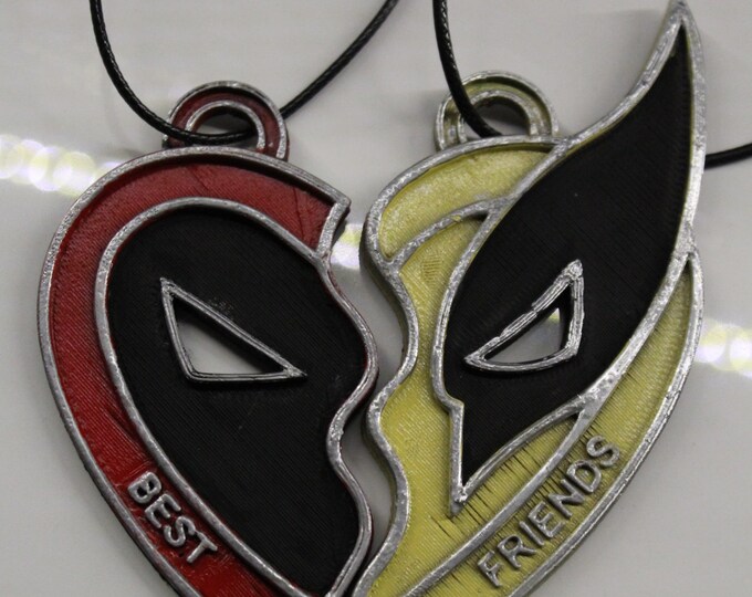 Deadpool Wolverine Pendant Heart Couple Jewelry Deadpool Jewelry ...