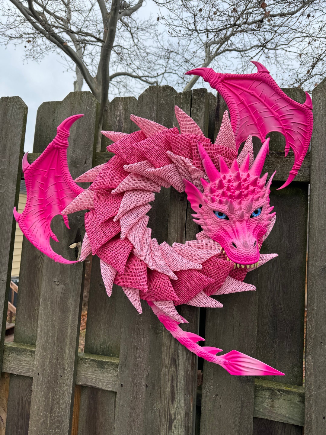 Pink Round Dragon - Etsy