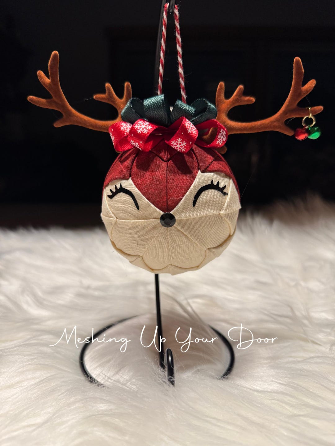 Reindeer Fabric Quilted Ornament - Etsy