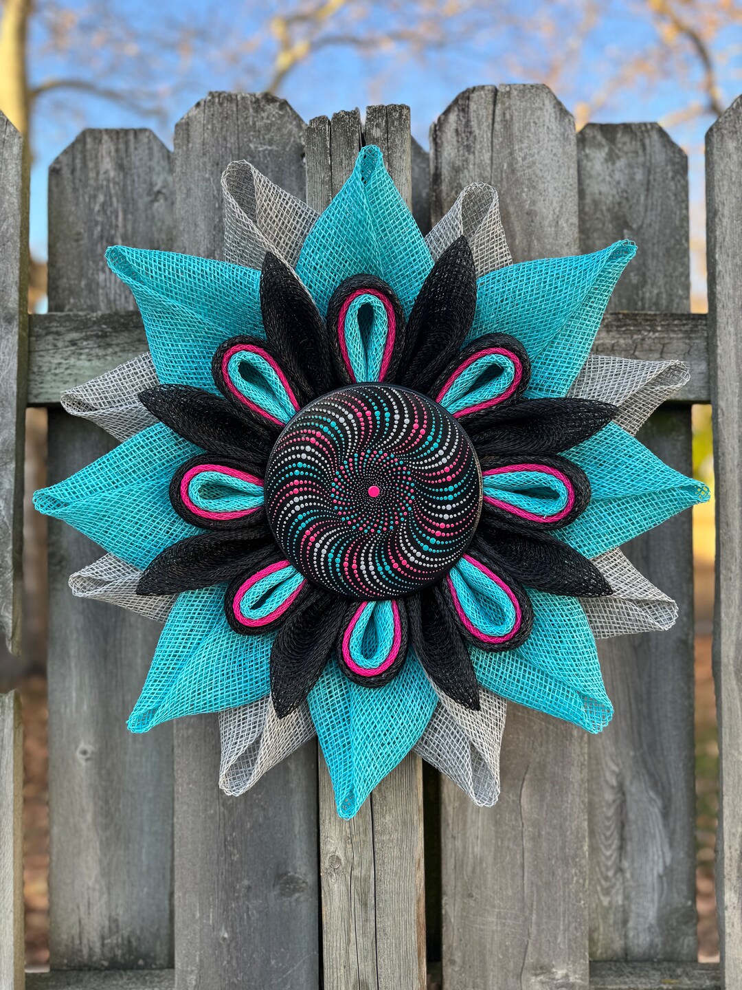 Mandala Turquoise Wreath - Etsy
