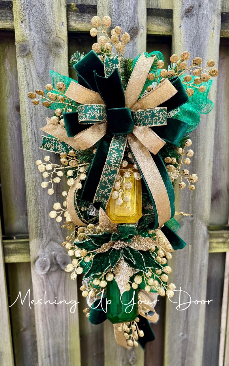 Bougie Emerald Green and Gold Swag - Etsy