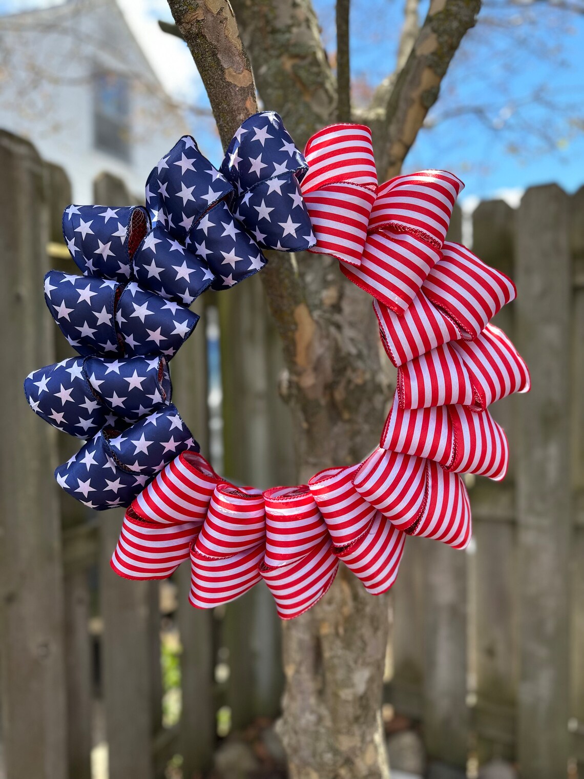 Patriotic Round Flag Wreath - Etsy