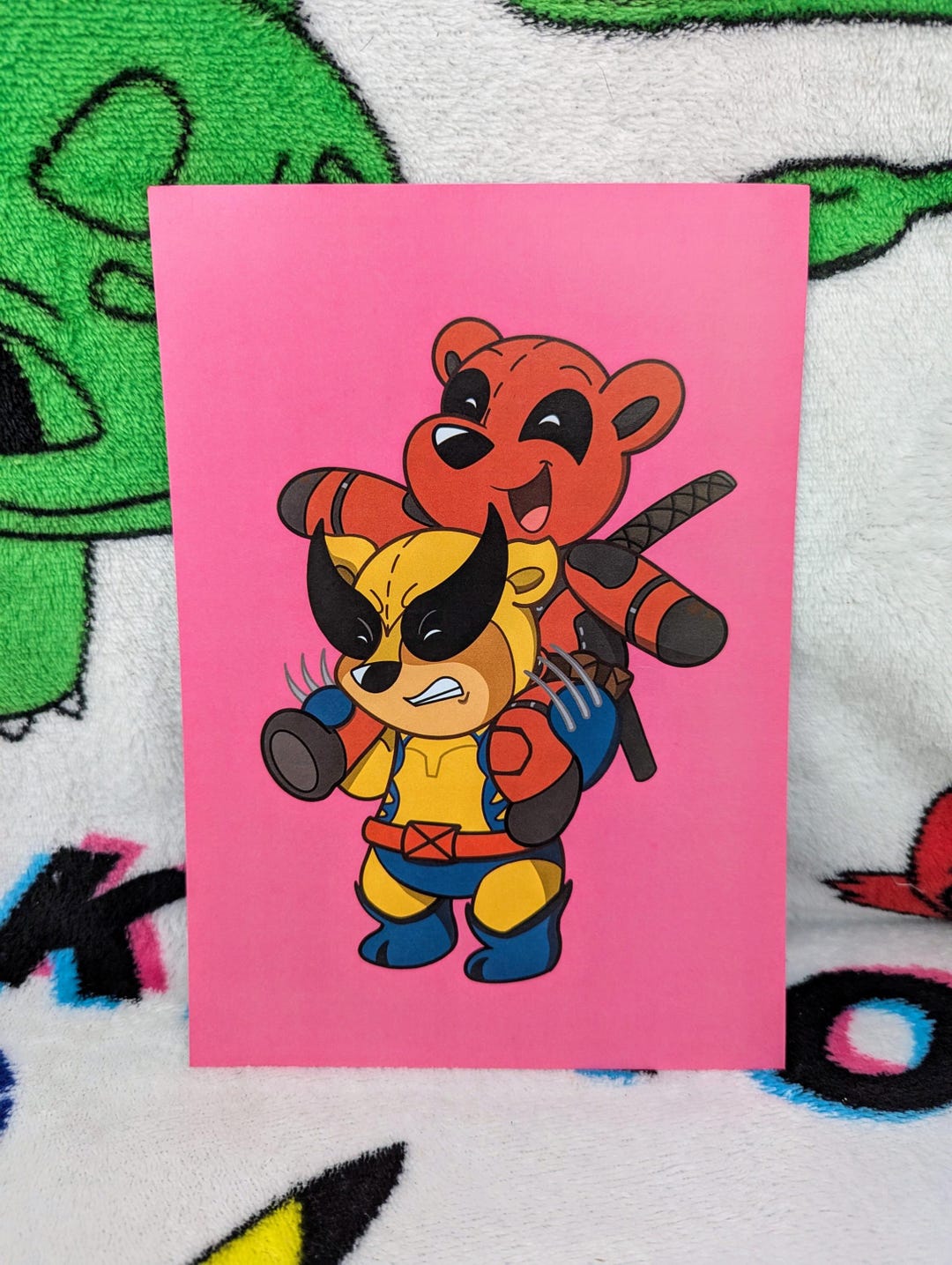 Deadpool and Wolverine Teddy Bear A5 Print - Etsy
