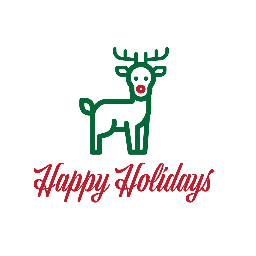 Happy Holidays, Rudolph Design, Printable, Holiday Graphics, Holiday ...