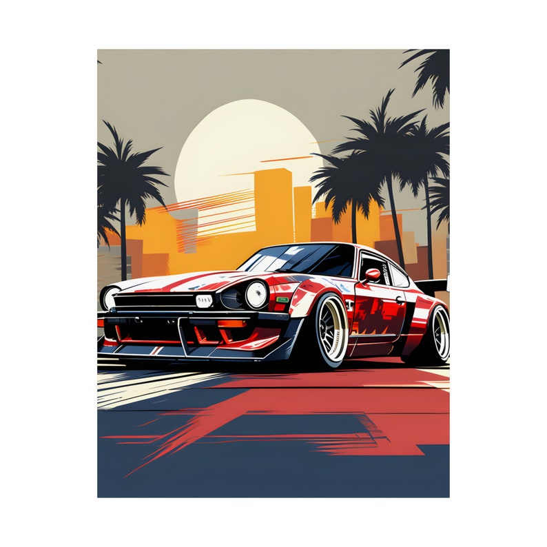 Vintage 240Z Racing Poster: A Fusion of Speed and Nostalgia, JDM ...
