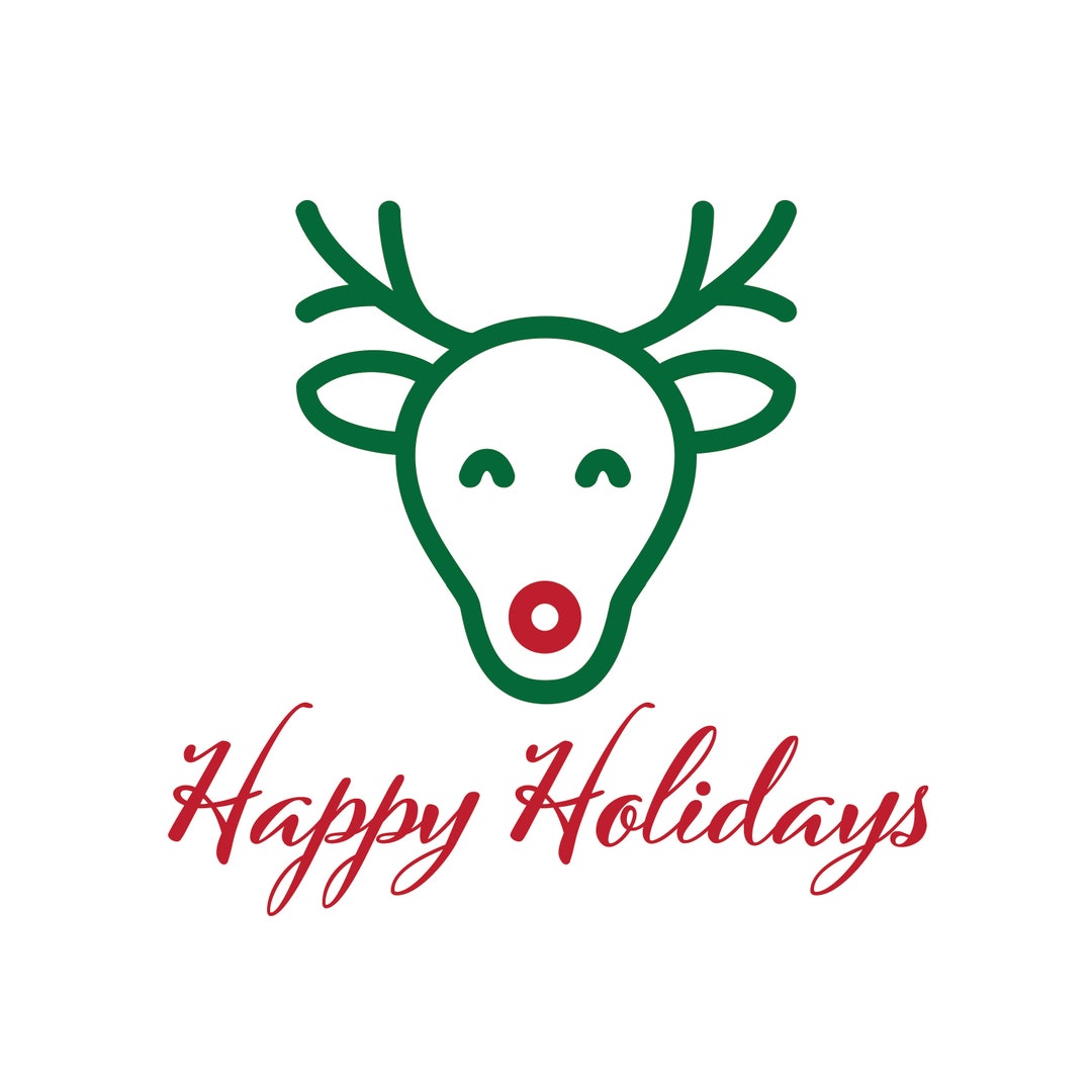 Happy Holidays, Rudolph Design, Printable, Holiday Graphics, Holiday ...