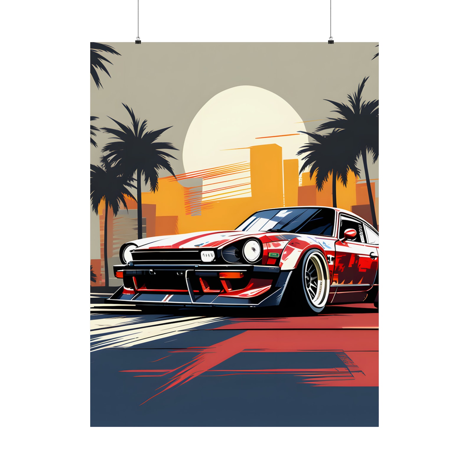 Vintage 240Z Racing Poster: A Fusion of Speed and Nostalgia, JDM ...