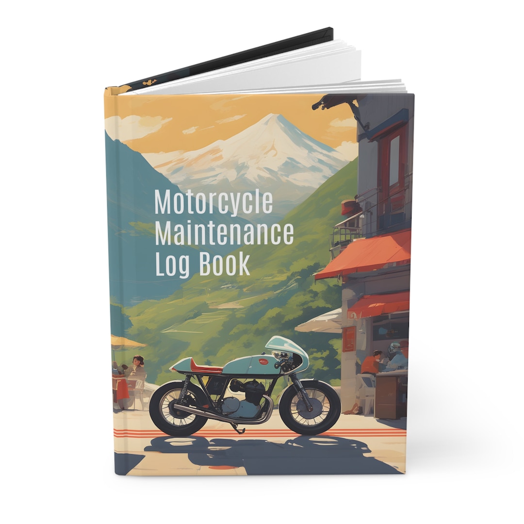 Motorcycle Maintenance Log Book, Journal Hardcover, Matte, Vintage ...