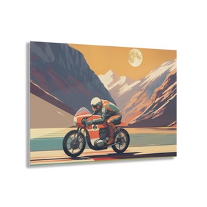 Acrylic Print of a Vintage Cafe Racer, Vintage Motorcycle Art, Original ...