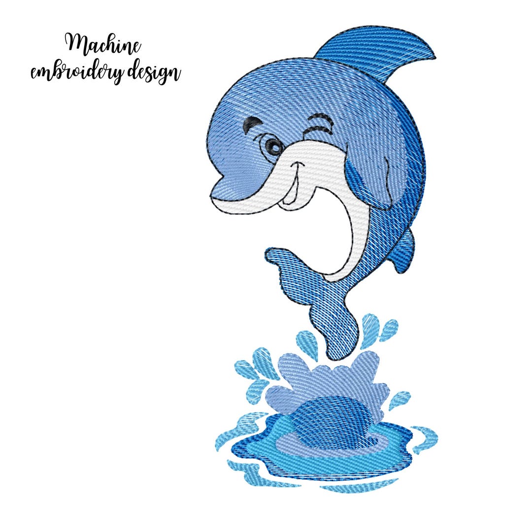 Dolphin Machine Embroidery Design - Ocean Animal File - Etsy