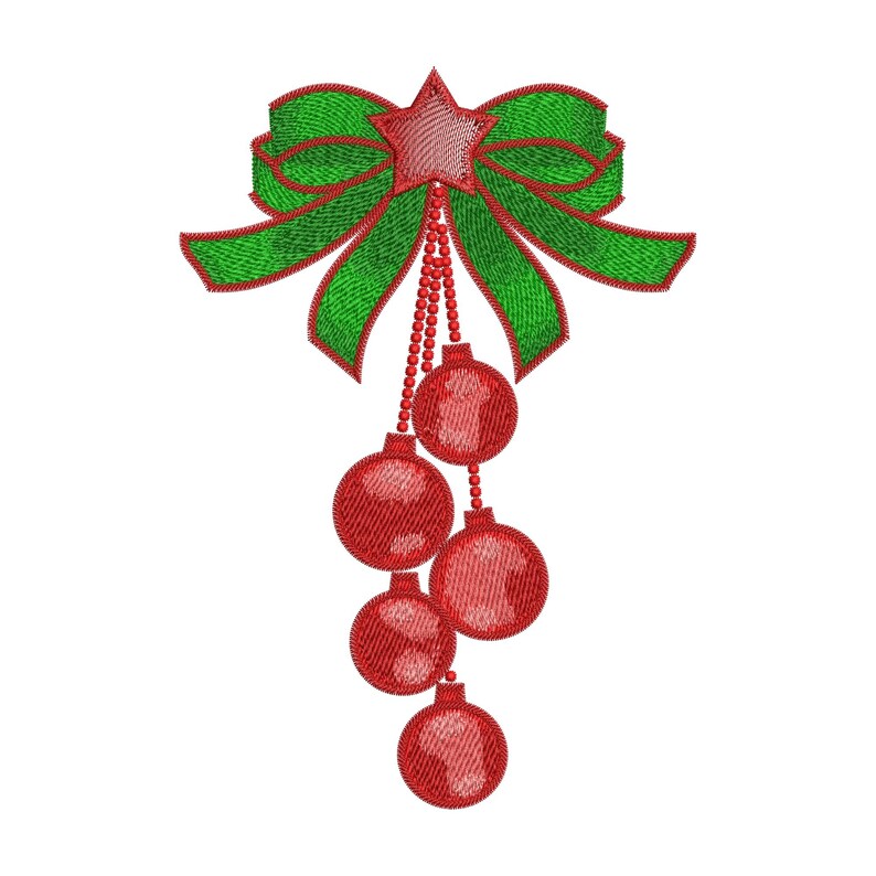 Christmas Balls Machine Embroidery Design. Christmas Bow Digital File ...