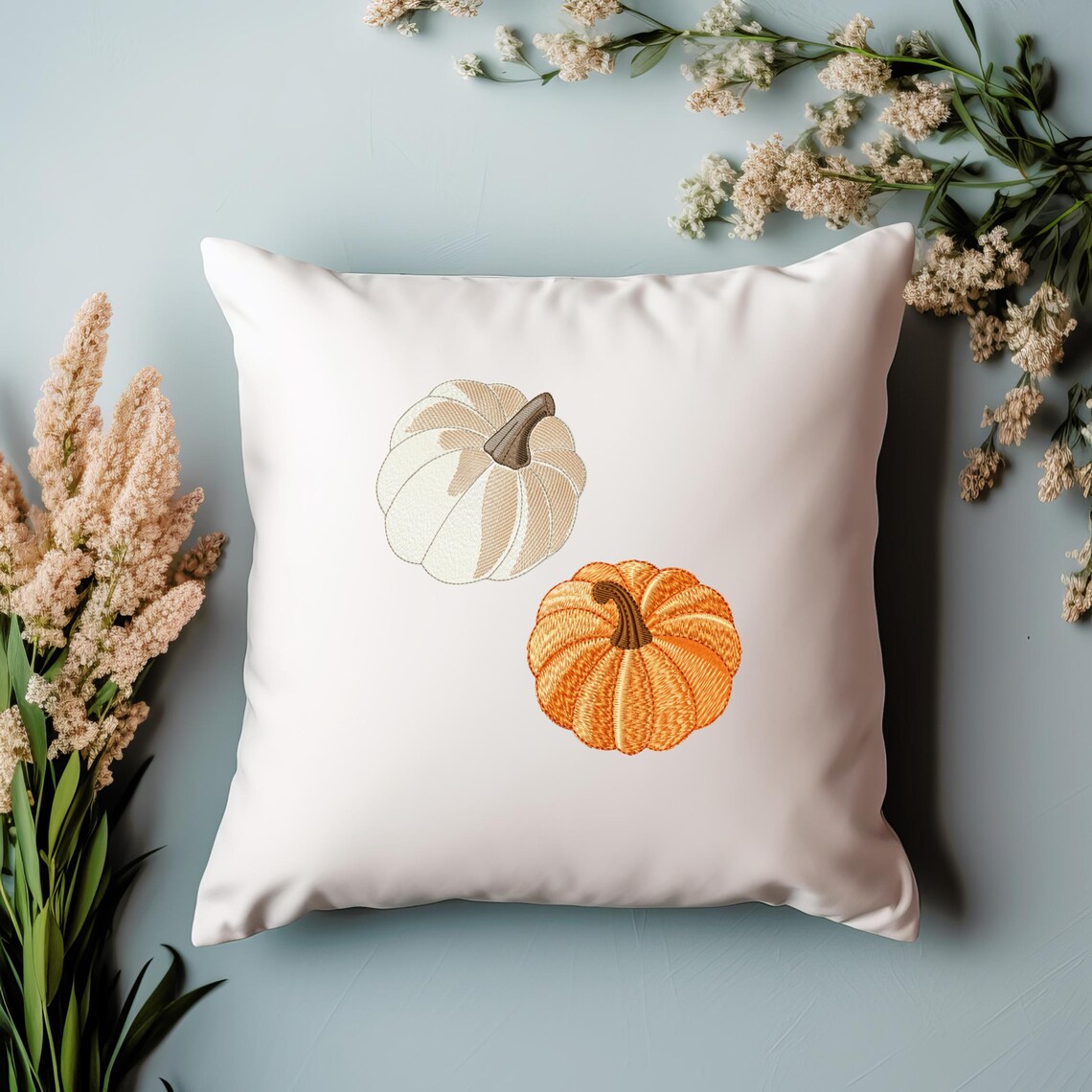 Fall Pumpkin and Leaves Machine Embroidery Design. Bundle Embroidery ...