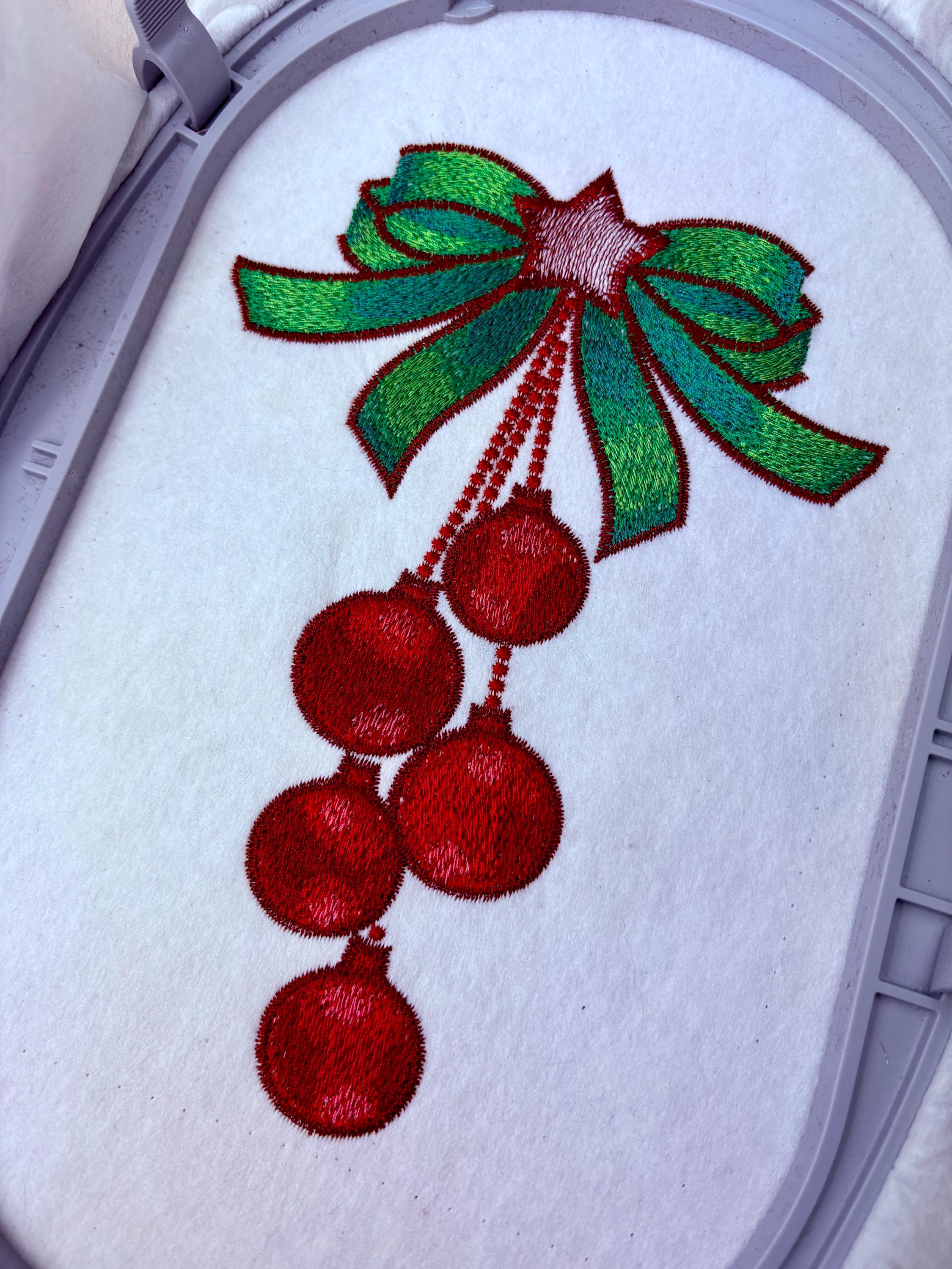 Christmas Balls Machine Embroidery Design. Christmas Bow Digital File ...