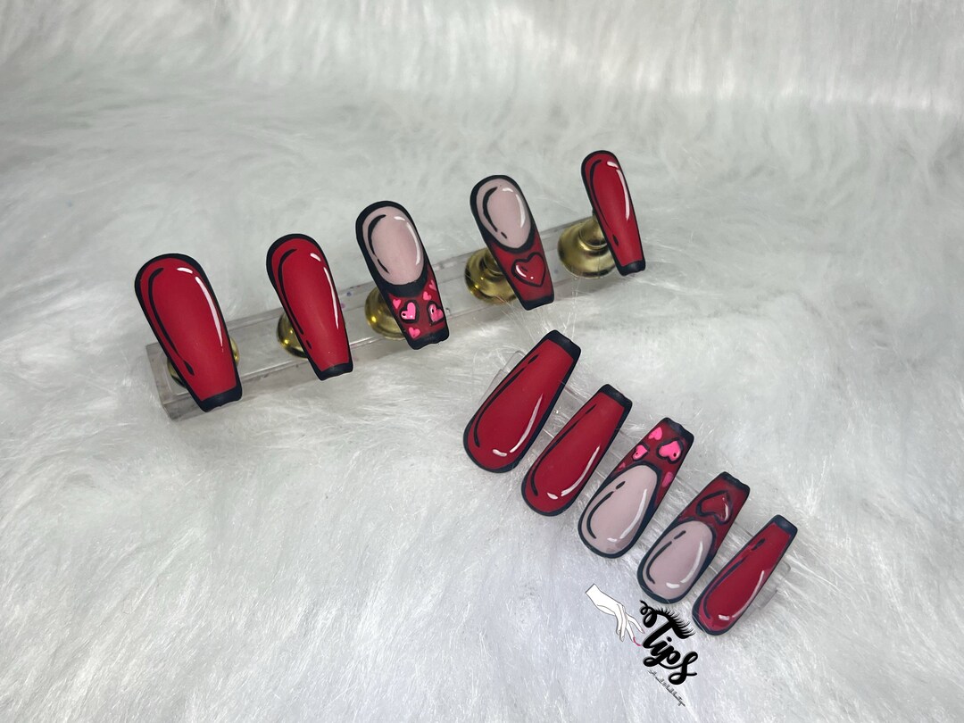 Valentine Pop Art Press Ons - Etsy