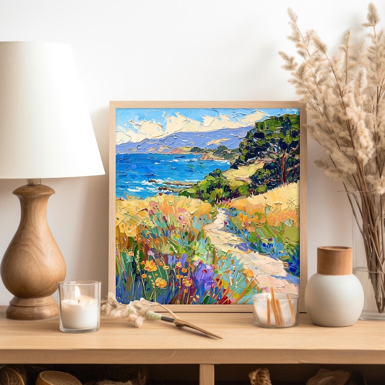 Monterey Peninsula Oil Painting: California Coastal Landscape Impasto ...