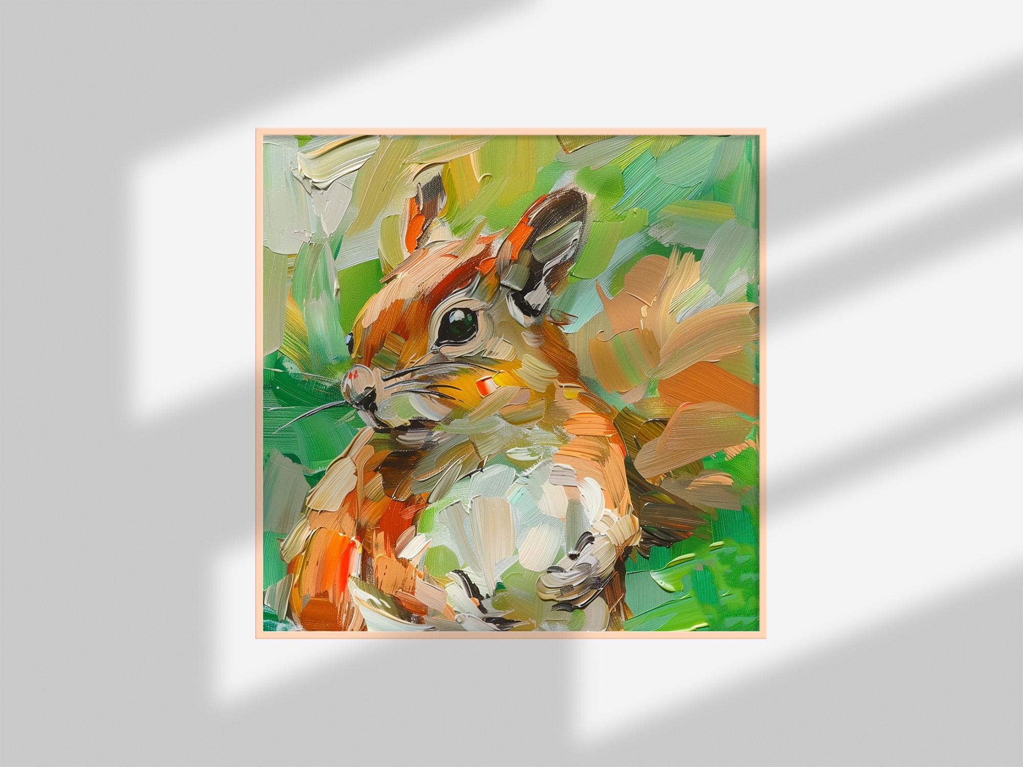 Squirrel Oil Painting on Canvas: Wild Animal Portrait Art by Artsenya ...