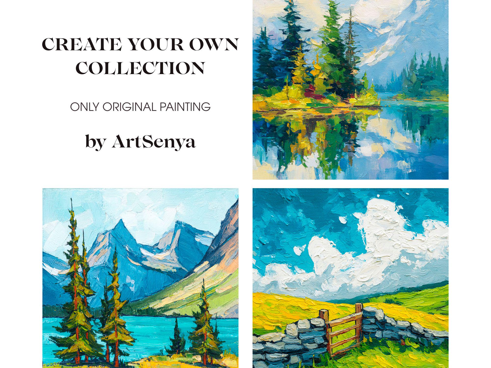 Colorado Mountain Lake Oil Painting: Rocky Mountain Pine Tree Landscape ...