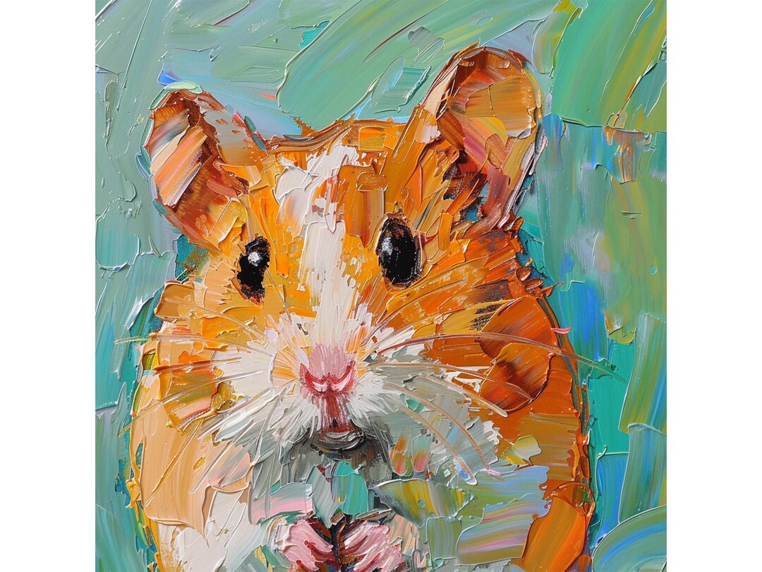 Hamster Painting on Canvas Pet's Portrait Original Canvas Fine Art ...