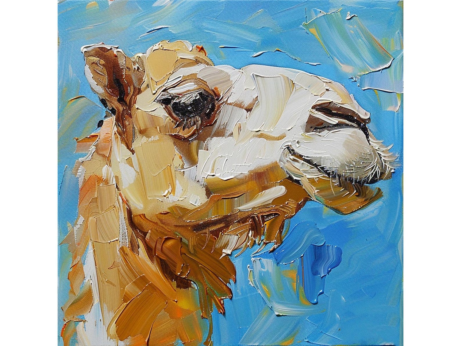 Camel Painting Animals Portrait Original Fine Art Camel Artwork Office ...