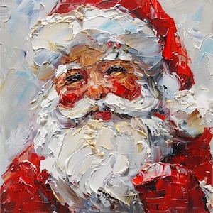Santa Claus Painting on Canvas Christmas Hand Painted Original Art ...