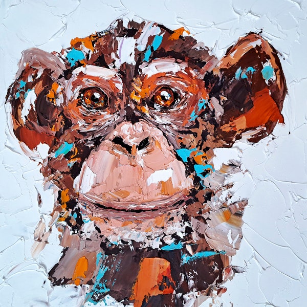Monkey Painting - Etsy