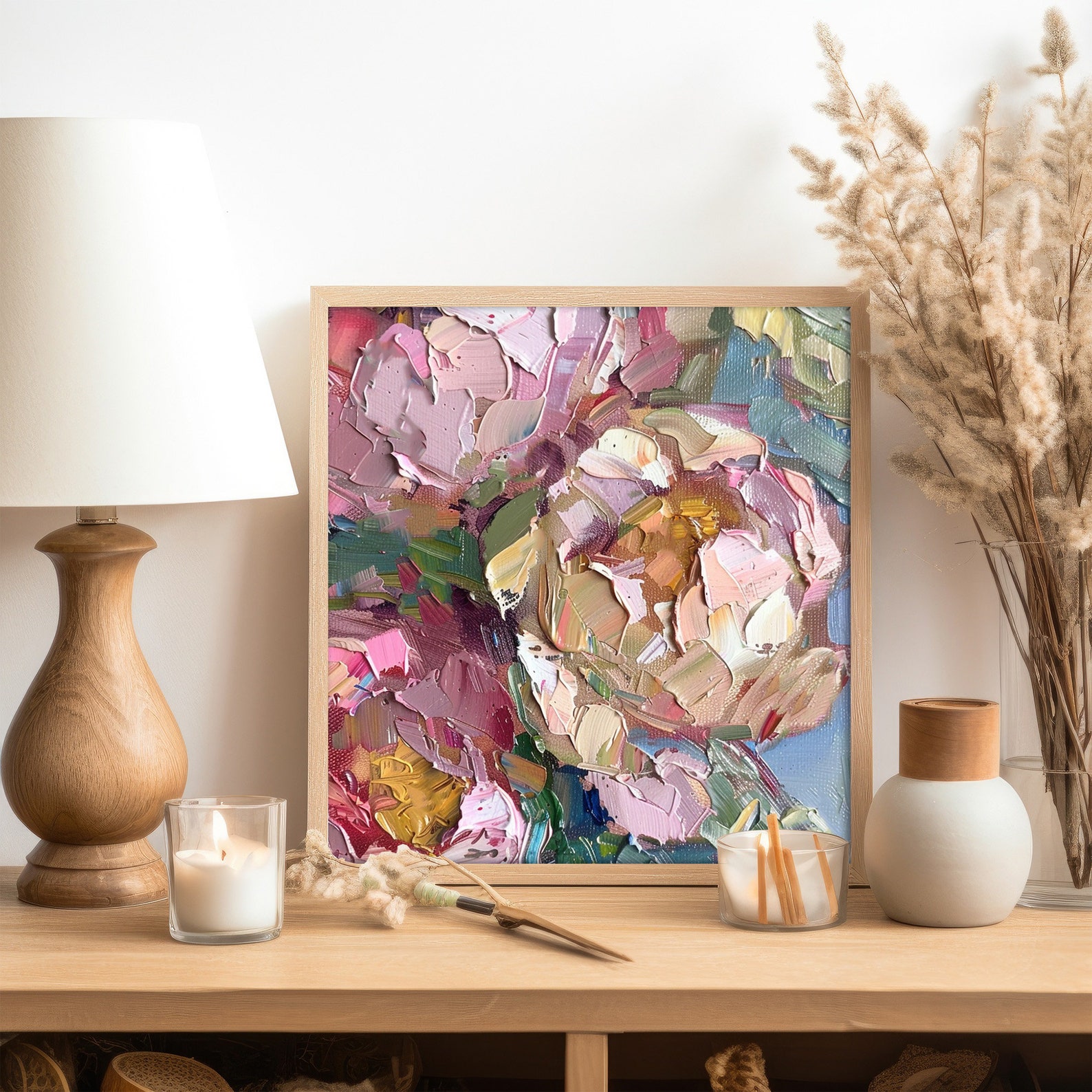 Peonies Original Oil Painting Abstract Flowers Original Art Floral ...