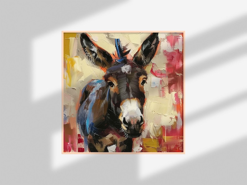 Donkey Original Painting on Canvas Animals Canvas Fine Art Farm Animals ...