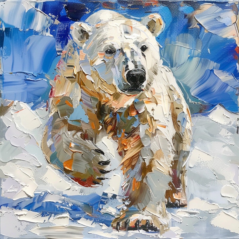 Polar Bear Painting - Etsy