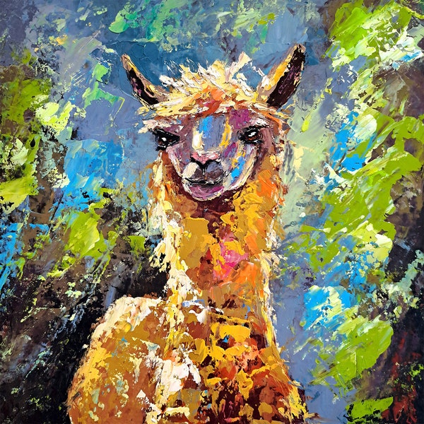 Llama Painting - Etsy