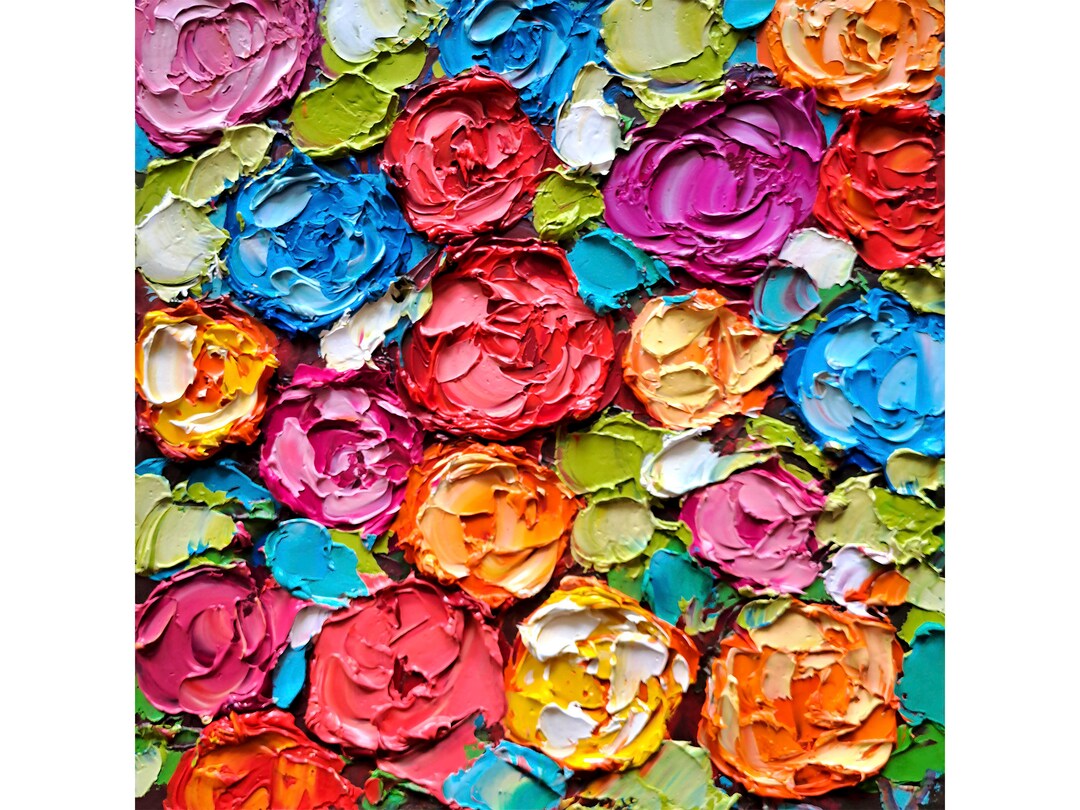 Ranunculus Flowers Oil Painting Floral Original Fine Art Flowers ...