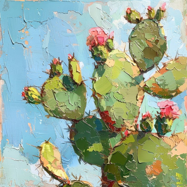 Cactus Painting - Etsy UK