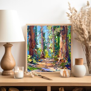 Sequoia National Park Canvas Art Sequoia Trees Impasto Original ...