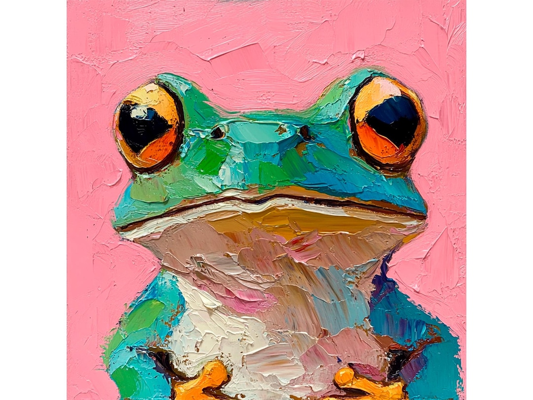 Tree Frog Portrait Canvas Art Frog Original Canvas Fine Art Animals ...