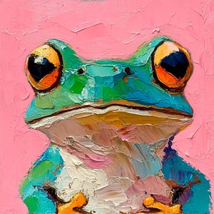 Tree Frog Portrait Canvas Art Frog Original Canvas Fine Art Animals ...