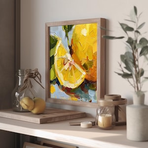 Lemon Oil Painting on Canvas Fruit Original Art Canvas Citrus Wall Art ...