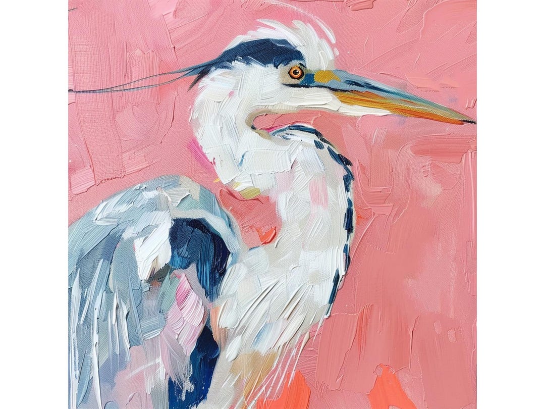 Great Blue Heron Canvas Original Art Wild Bird Original Fine Art ...