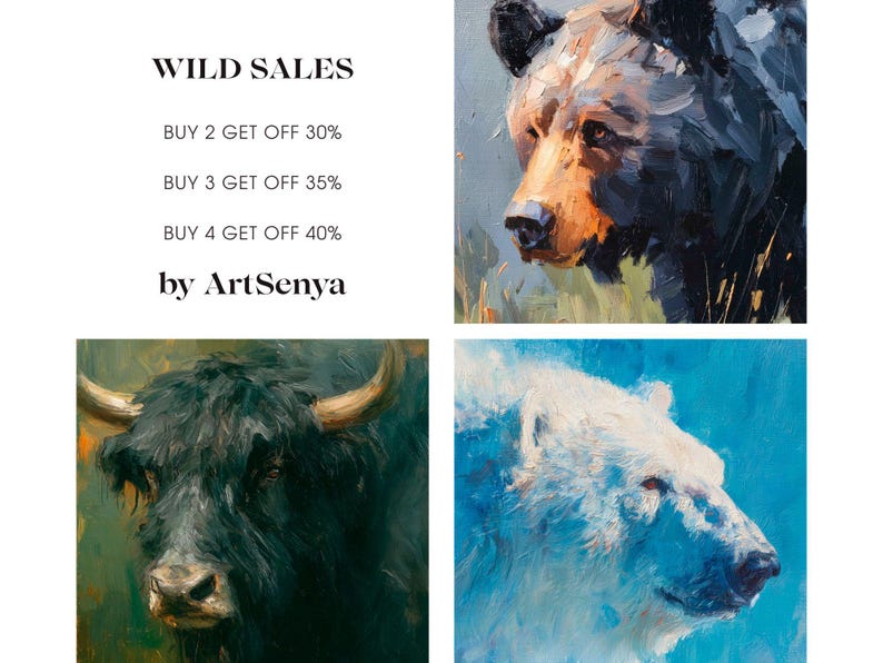 Impasto Brown Bear Oil Painting: Wildlife Rustic Cabin Wall Art - Etsy
