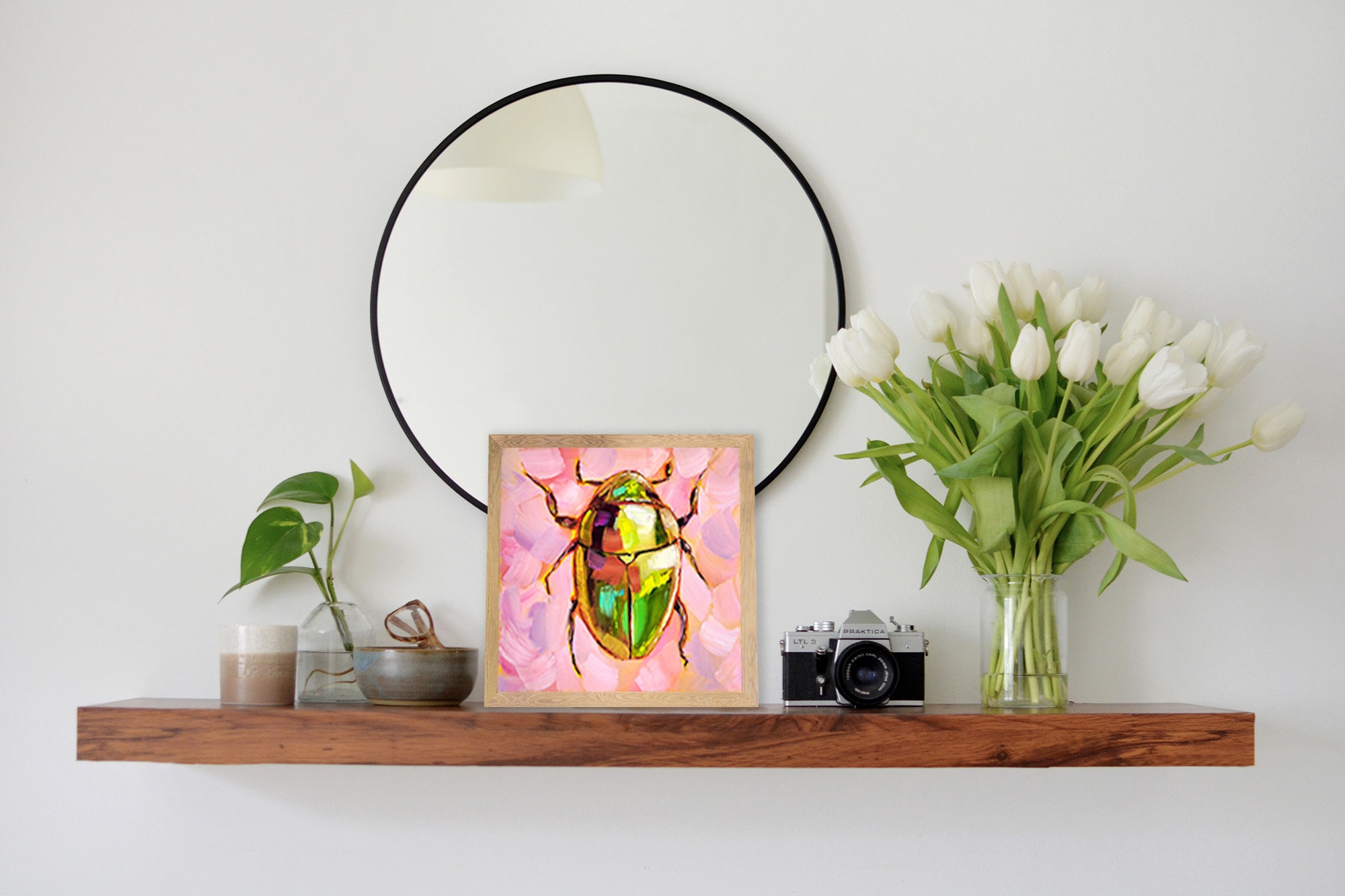 Beetle Painting Insect Original Art Animal Oil Painting Bug Wall Art - Etsy