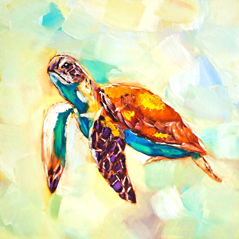 Turtle Painting - Etsy