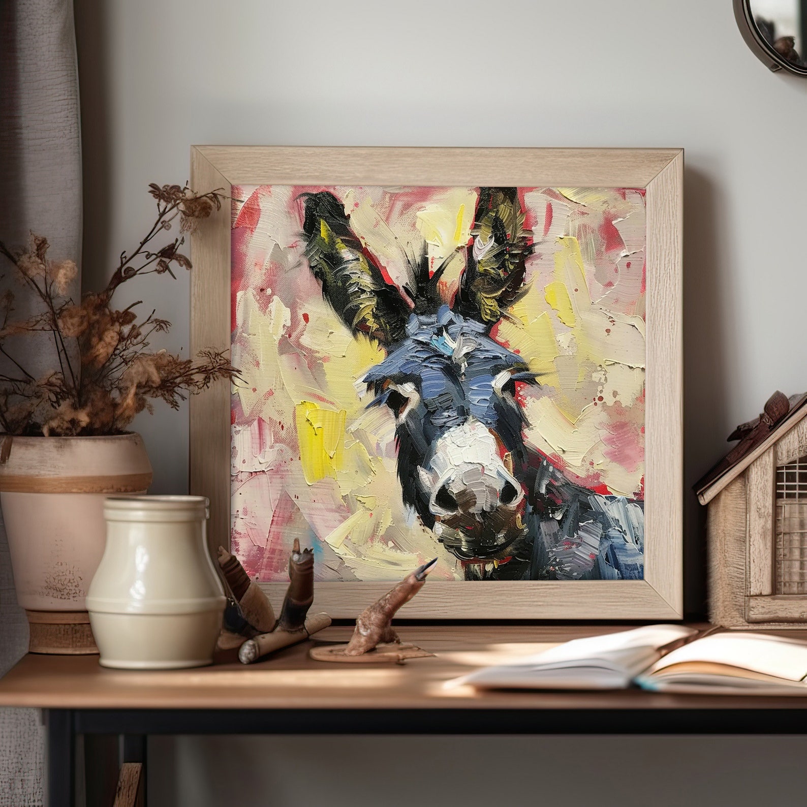 Donkey Oil Painting on Canvas Rustic Animals Original Canvas Art Farm ...