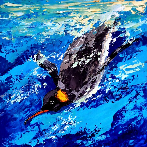 Penguin Painting - Etsy