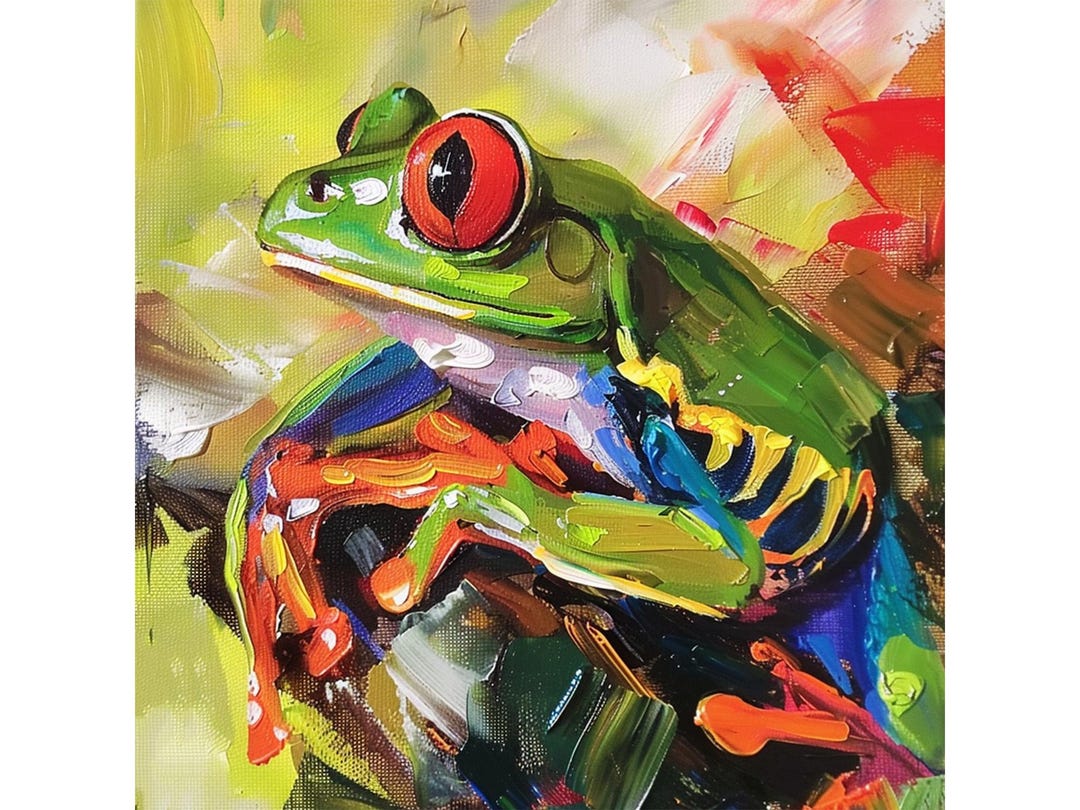 Tree Frog Canvas Art Animals Original Fine Art Large Wall Art Decor ...