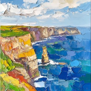 Cliffs of Moher Painting: Original Impasto Irish Landscape Art - Etsy